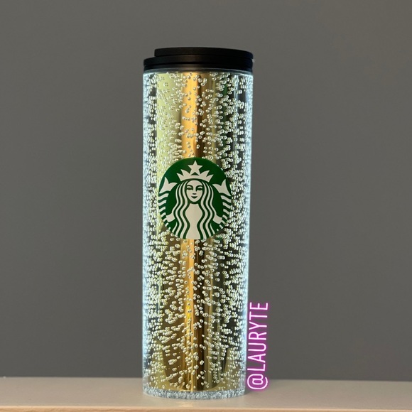 Starbucks | Other | Starbucks 220 Holiday Gold Sprite Bubble Bottle ...